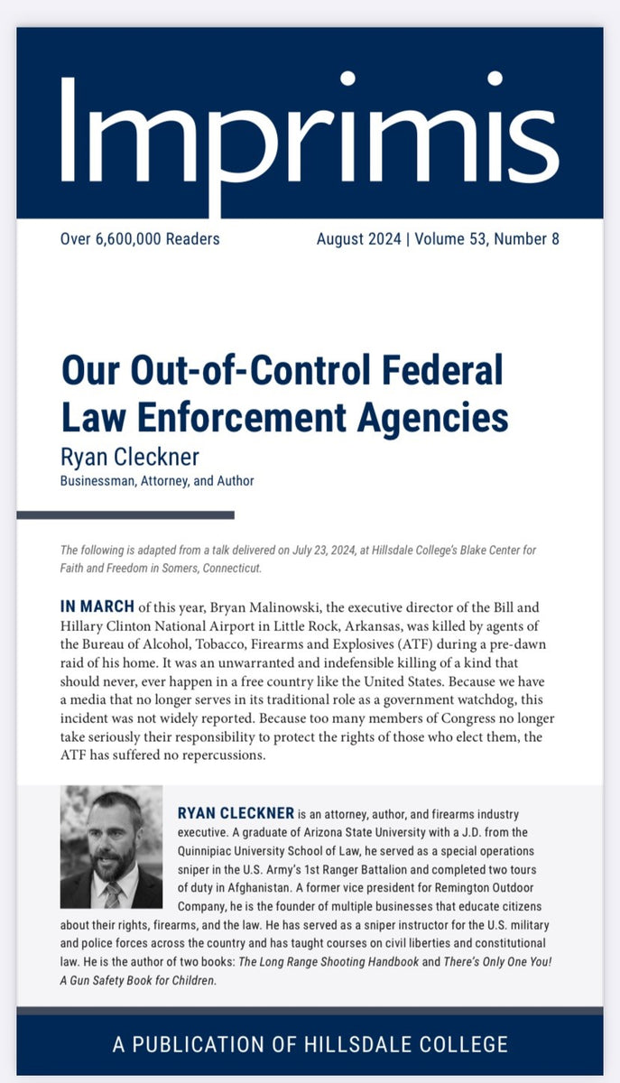 Our Out-of-Control Federal Law Enforcement Agencies - Ryan Cleckner ...