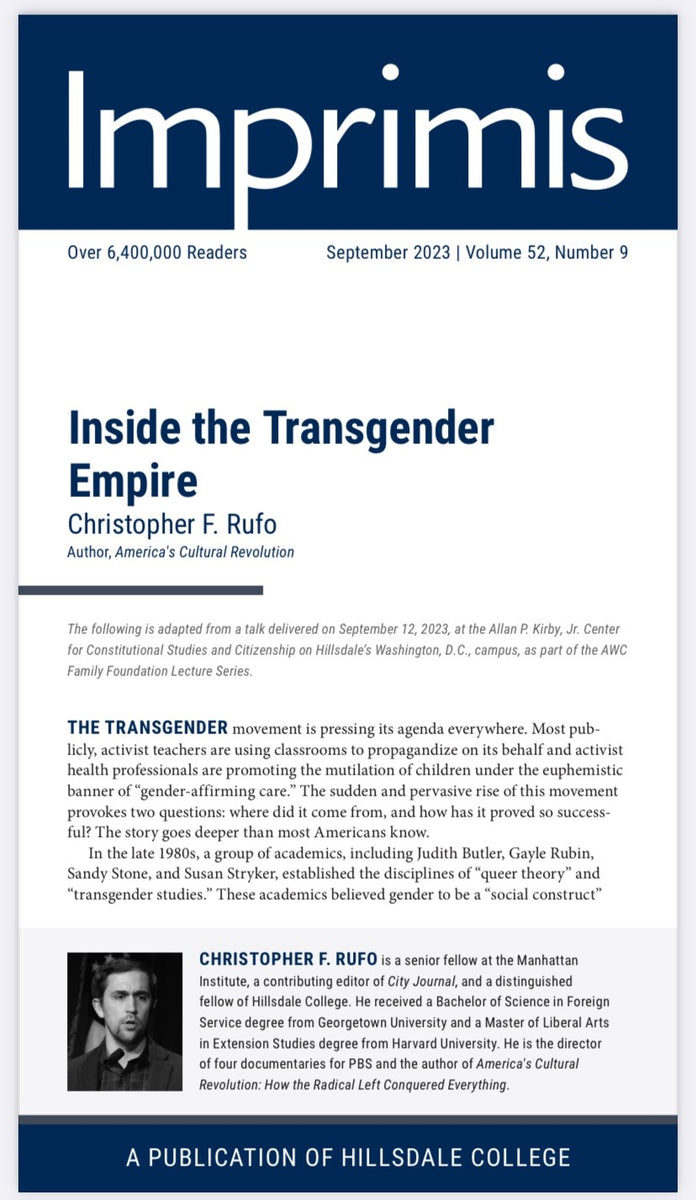 Inside the Transgender Empire, Christopher Rufo – Hillsdale College